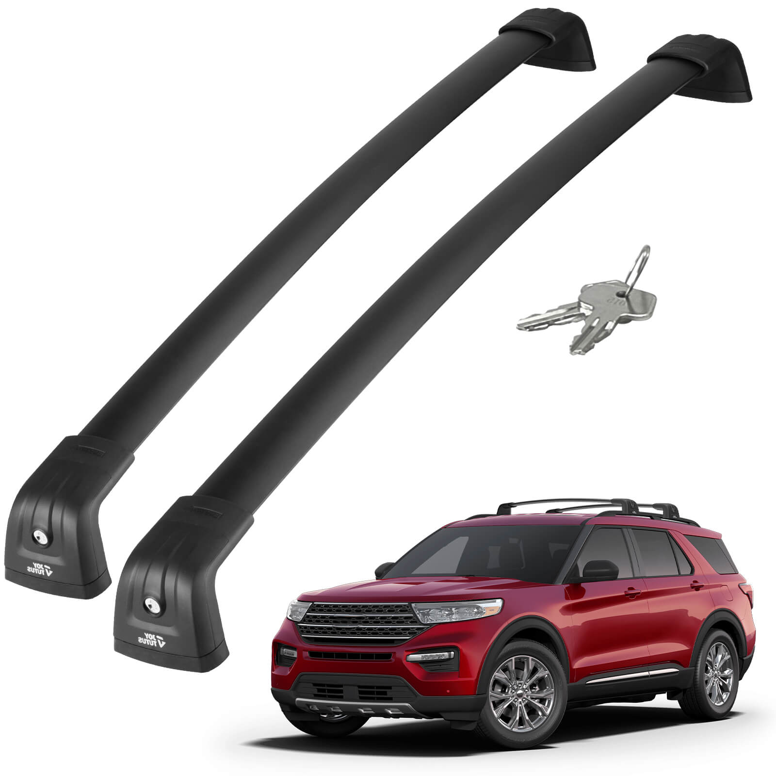 Lockable Roof Rack Cross Bars for Ford Explorer 2020–2026 with Rails