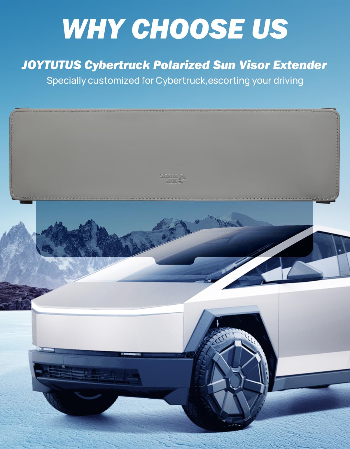 JOYTUTUS Polarized Sun Visor Extender Compatible with Tesla Cybertruck Joytutus